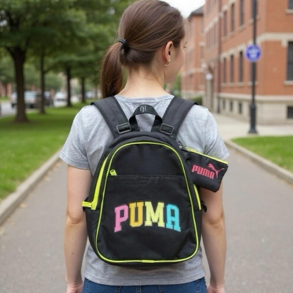 Puma | Bags | Puma Streak Mini Backpack Black With Bright Logo And ...